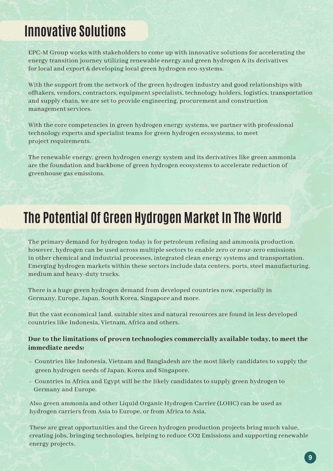 EPC-M Industries » Green Hydrogen Clean Energy System